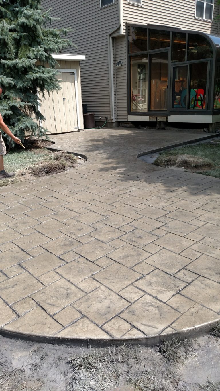 Elevate Your Pathways with Ashlar “Slate” Stamped Concrete Sidewalks ...
