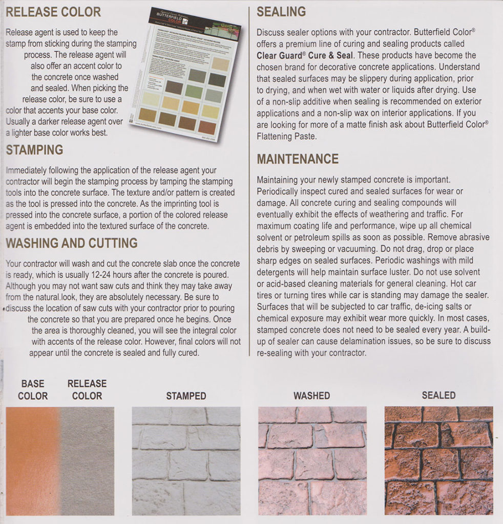 Concrete-Release Color Chart – Affordable Concrete Construction